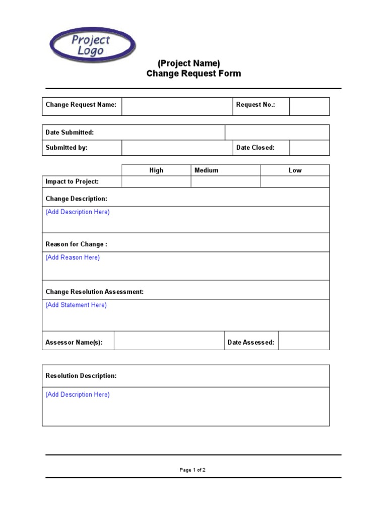 Change Request Form | PDF