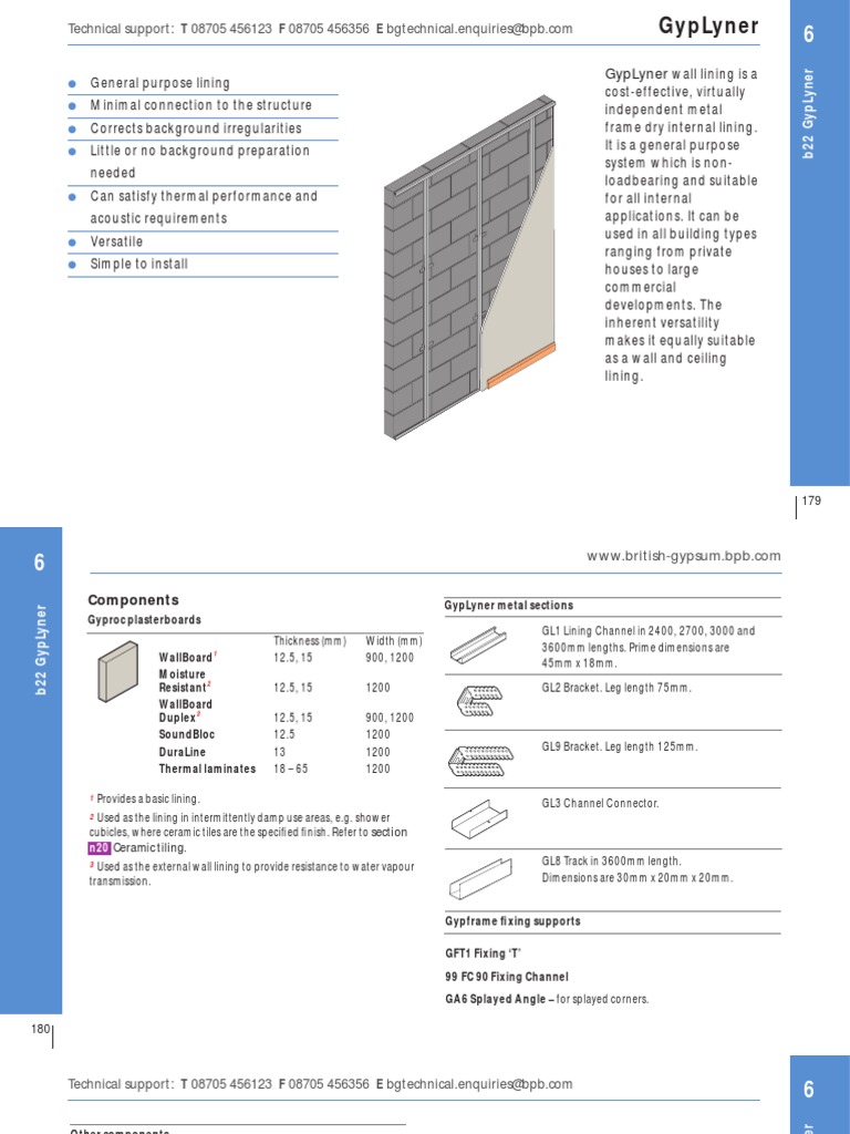 GypLyner Wall Lining Installation Guide | PDF | Drywall | Structural ...