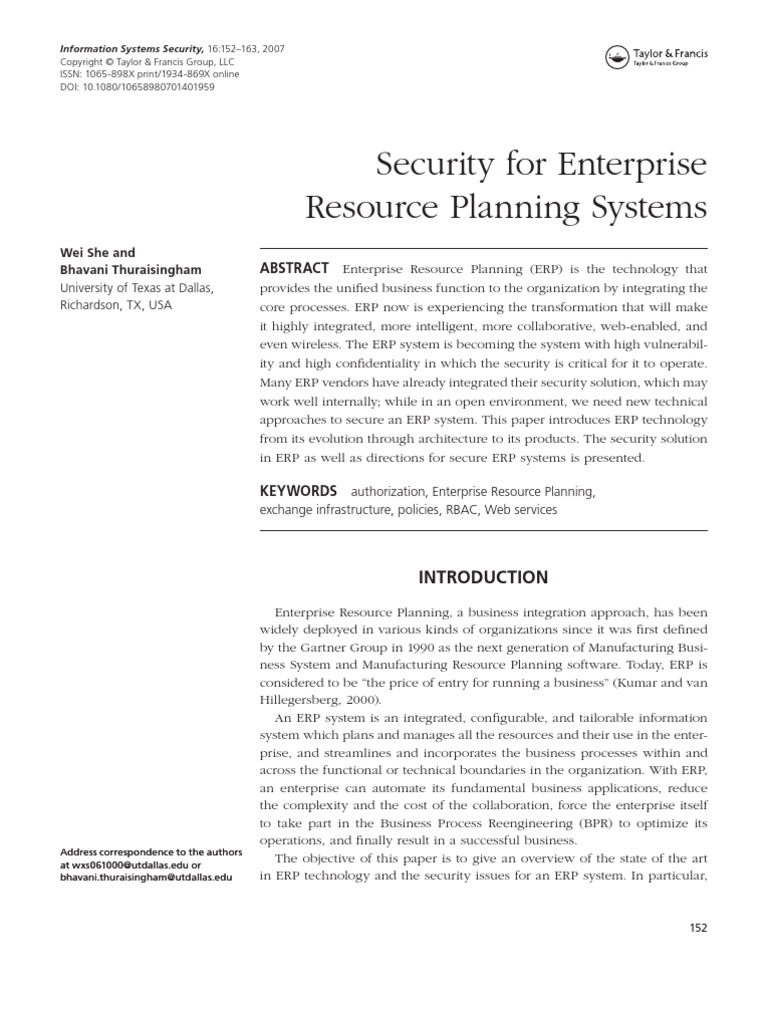 ERP Security | PDF