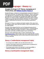 McGregor's Theory X and Theory Y | PDF | Theory | Motivation