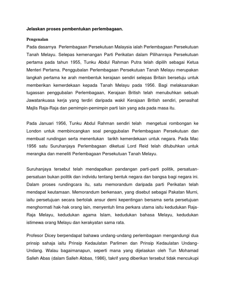 Nota Ringkas Perlembagaan-Malaysia | PDF