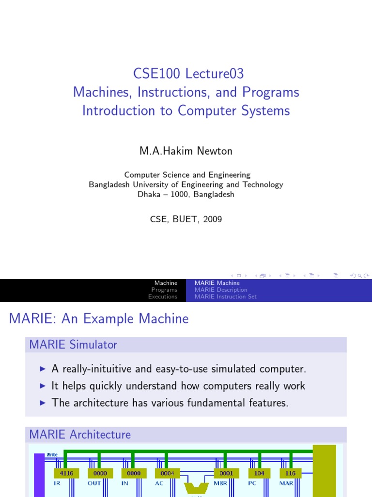 Marie | PDF | Assembly Language | Instruction Set