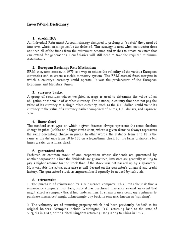 Economic Dictionary | PDF | Option (Finance) | Bonds (Finance)