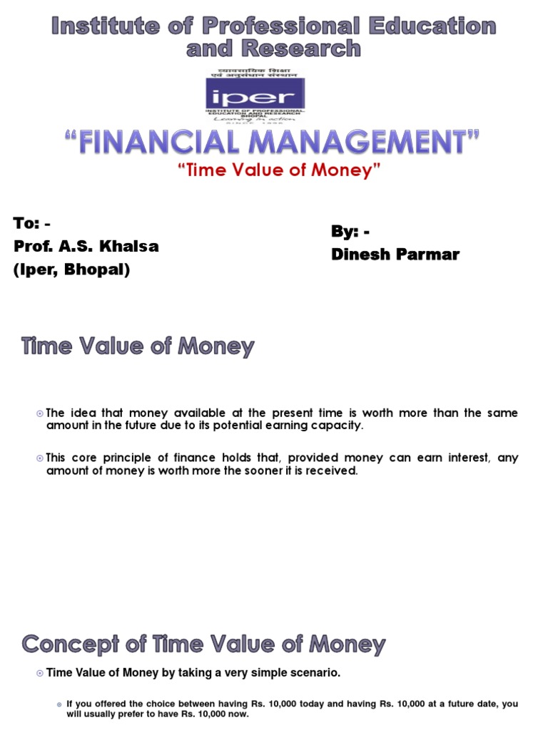 Time Value of Money | PDF | Present Value | Discounting