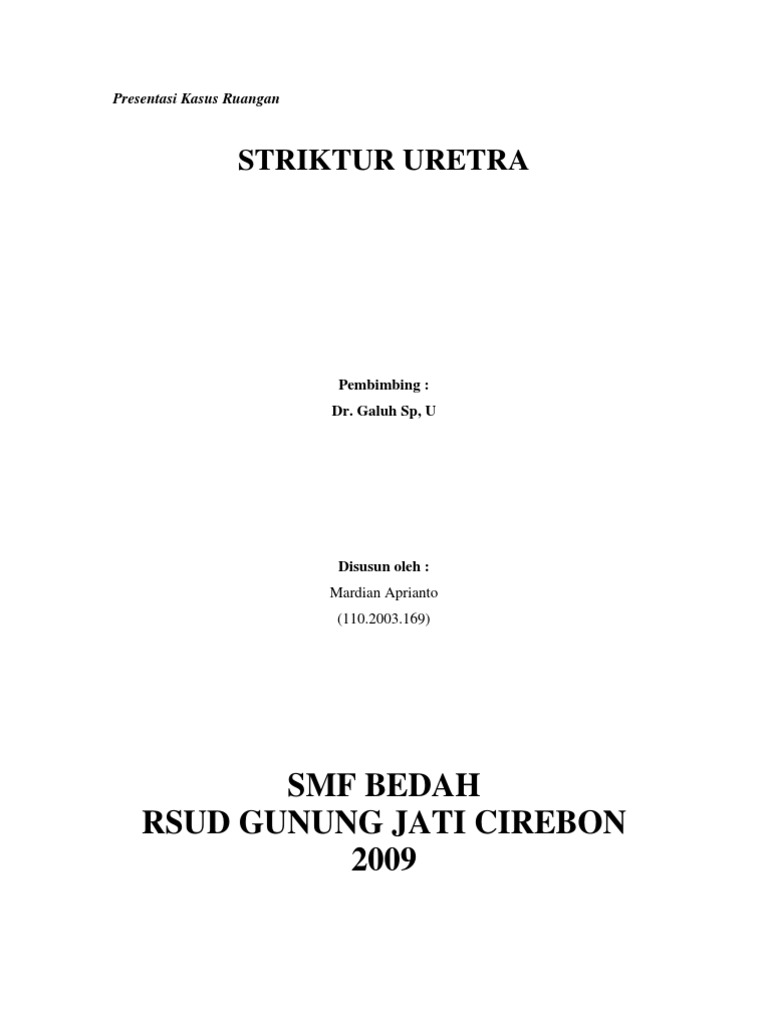 Urologi Striktur Uretra | PDF