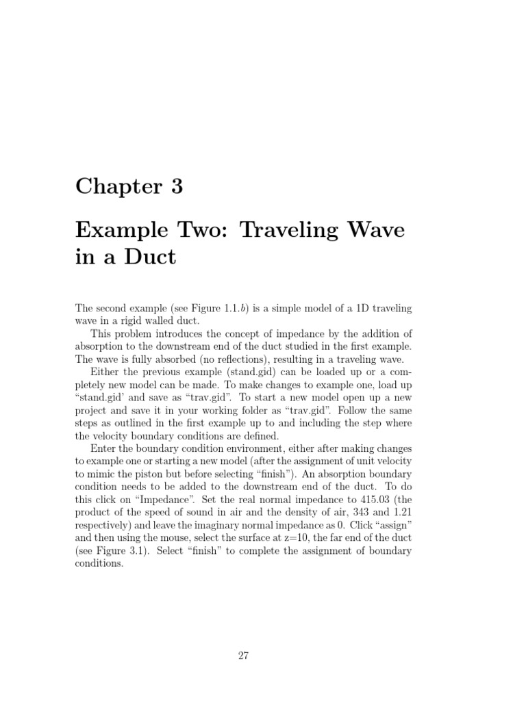 BEM - Tutorial - Chp3 - Traveling Wave in A Duct | PDF | Waves | Duct (Flow)
