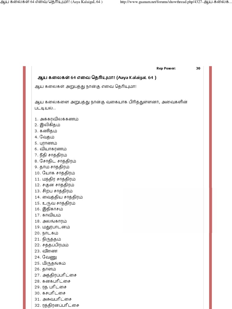 Aaya Kalaigal 64 Overview in Tamil | PDF