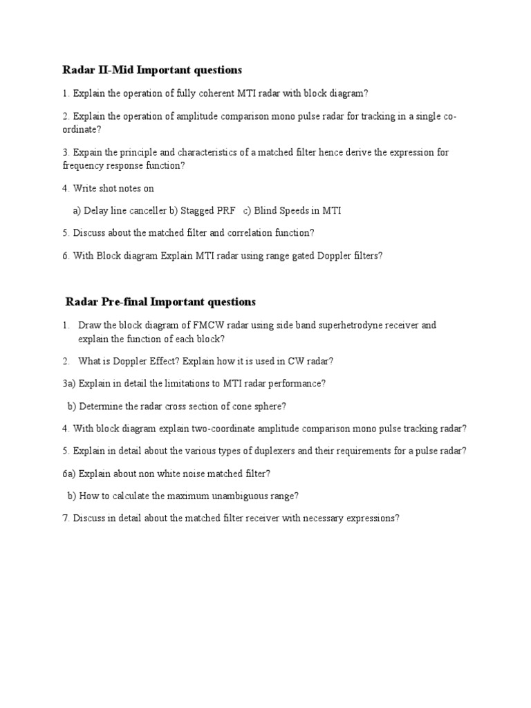 Rs and CMC Important Questions For II Mid and Prefinal Exams | PDF ...