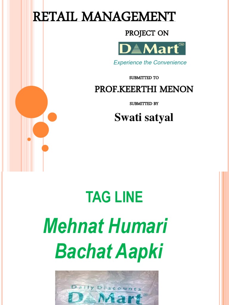 Presentation On Retail Outlet: D-MART | PDF