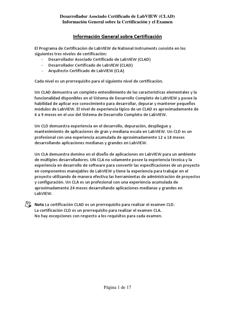 National Instruments Labview Clad Pdf Grupo De Computadoras