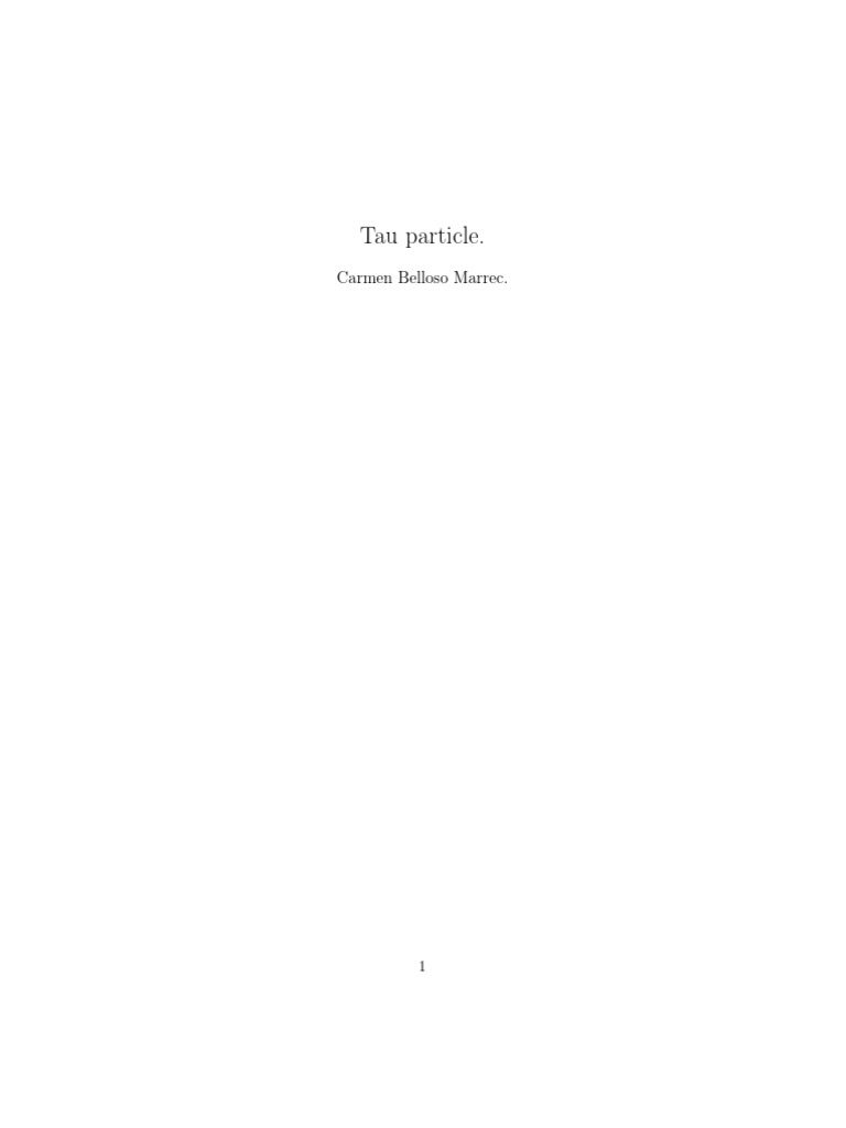 Tau Particle | PDF | Elementary Particle | Neutrino