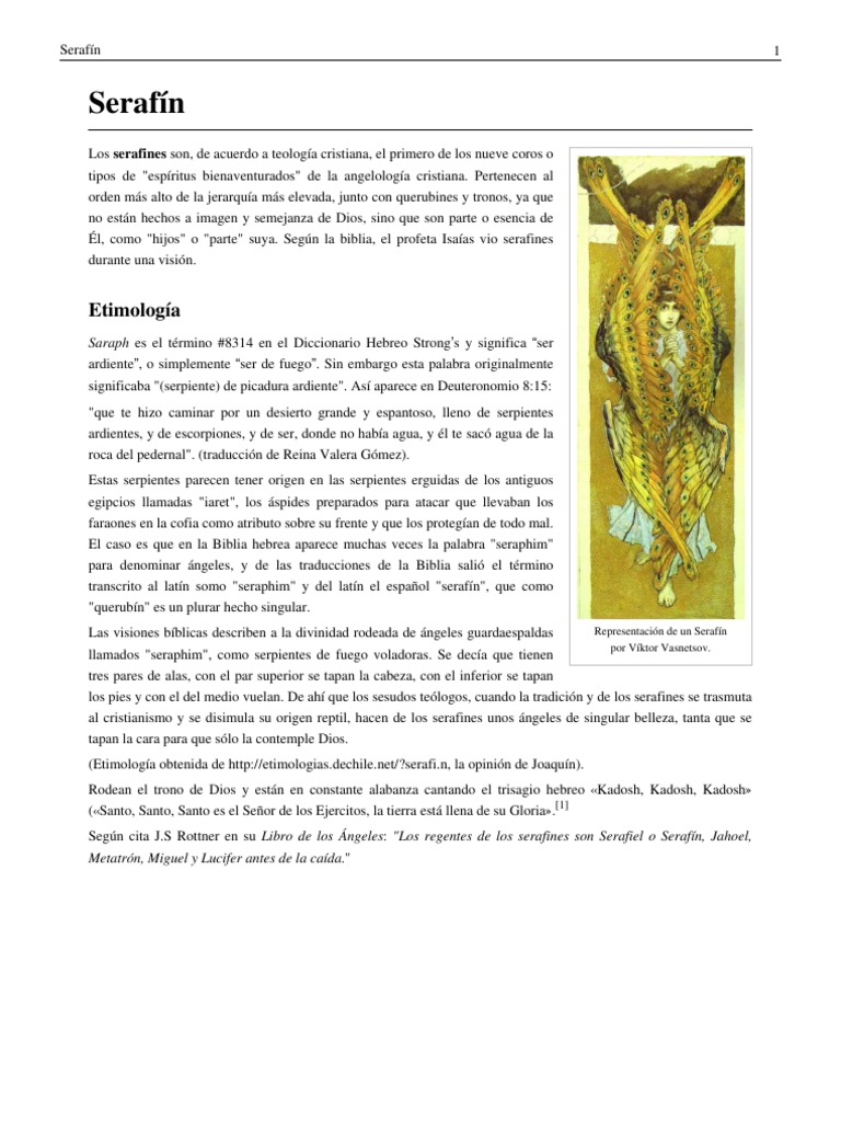 Serafines en la Biblia: Características y Significado | PDF | Ángel ...