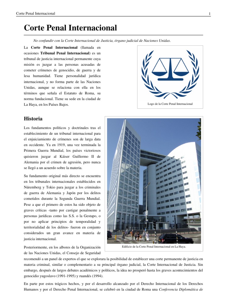 Corte Penal Internacional | PDF | Corte Criminal Internacional | Ley ...