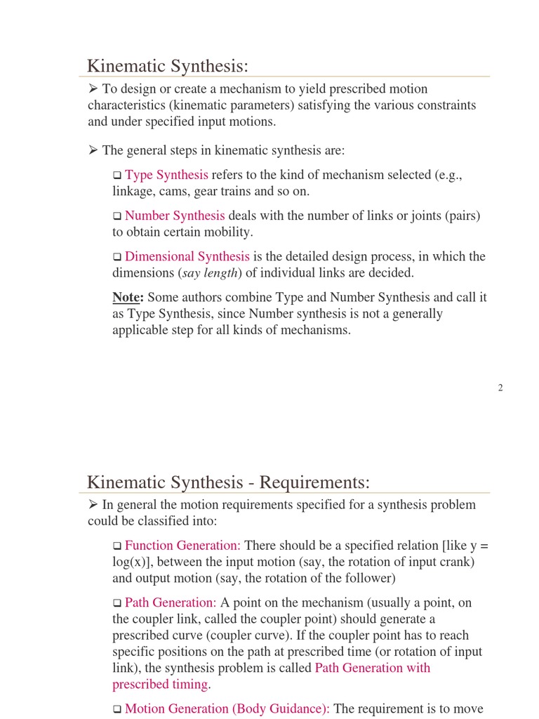 Kinematic Synthesis of Mechanisms | PDF | Classical Mechanics | Mechanical Engineering
