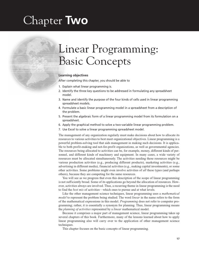 Chapter 2 Sample - LP Basics | PDF | Spreadsheet | Linear Programming