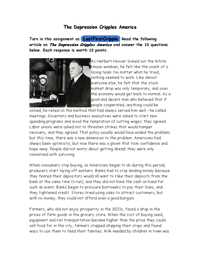 Hoover's Struggles During the Depression | PDF | Reconstruction Finance ...
