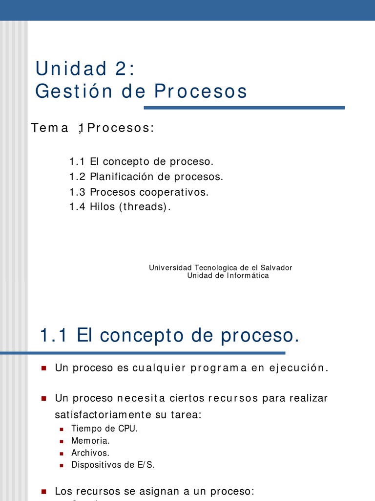 Siop-I02 - Gestor de Procesos | PDF | Hilo (Computación) | Proceso ...