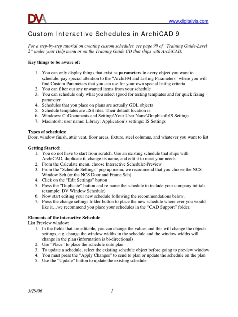 Custom Interactive Schedules In Archicad 9 Pdf Tab Gui Computer