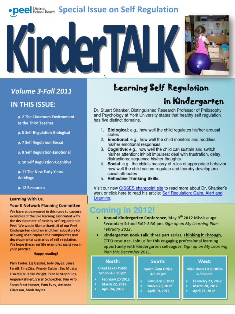 Learning Self-Regulation in Kindergarten | PDF | Emotional Self ...