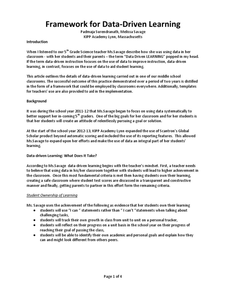 Framework For Data-Driven Learning PDF | PDF | Weather | Earth