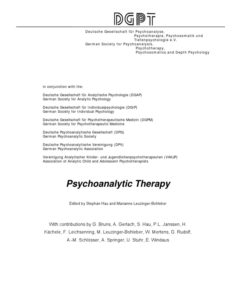 Psychoanalytic Therapy | PDF | Psychotherapy | Psychoanalysis