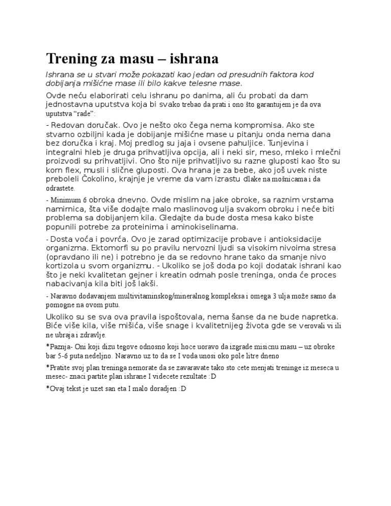 Trening Za Masu | PDF