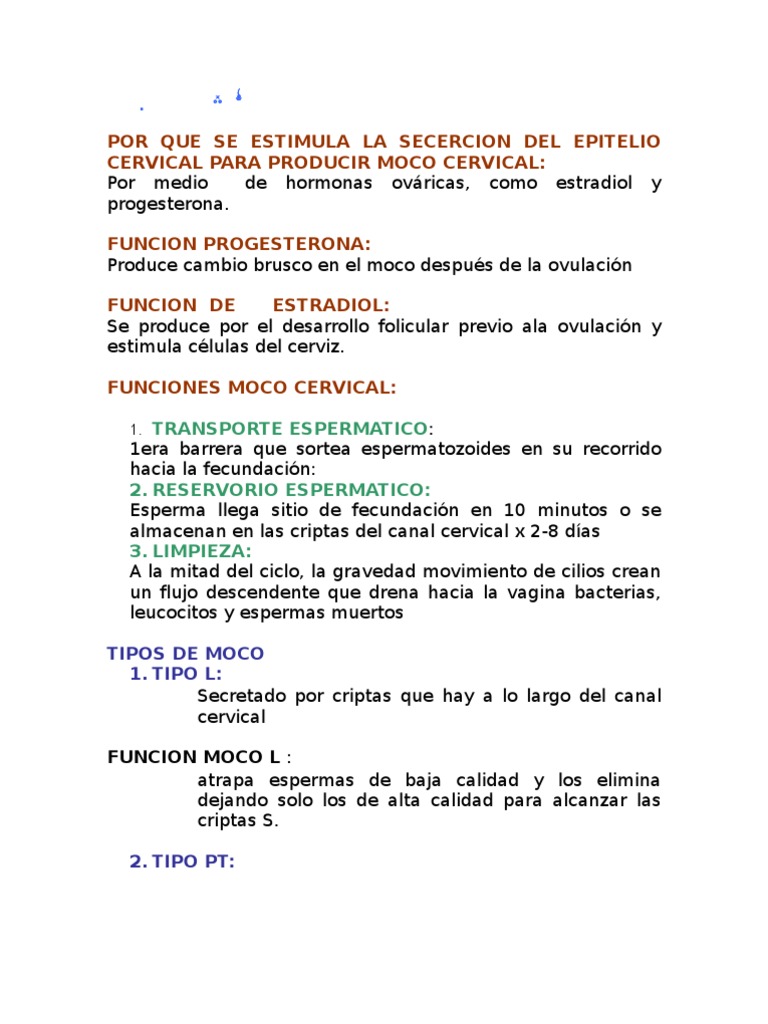 QC Moco Cervical | PDF | Semen | Ciclo menstrual