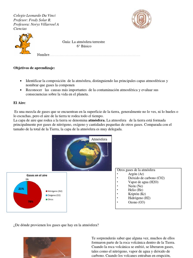 Guía La Atmósfera | PDF | Atmósfera de tierra | Atmósfera