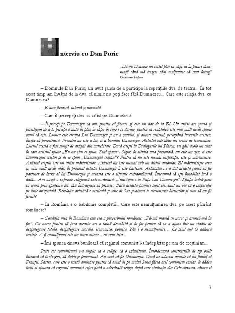 Interviu Cu Dan Puric | PDF