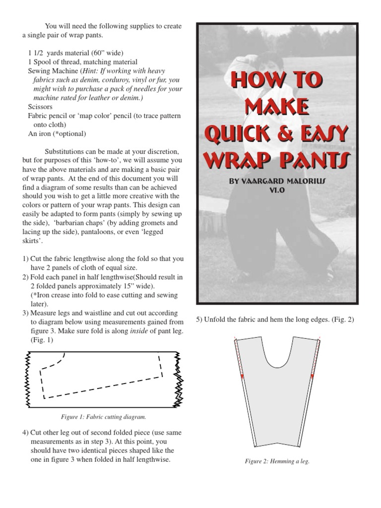 Wrap Around Pants | Sewing | Trousers | Free 30-day Trial | Scribd
