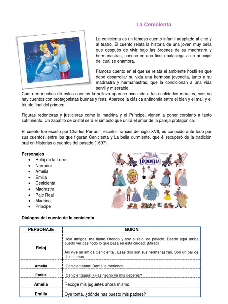 Cenicienta Cuento Pdf Cenicienta Cuentos