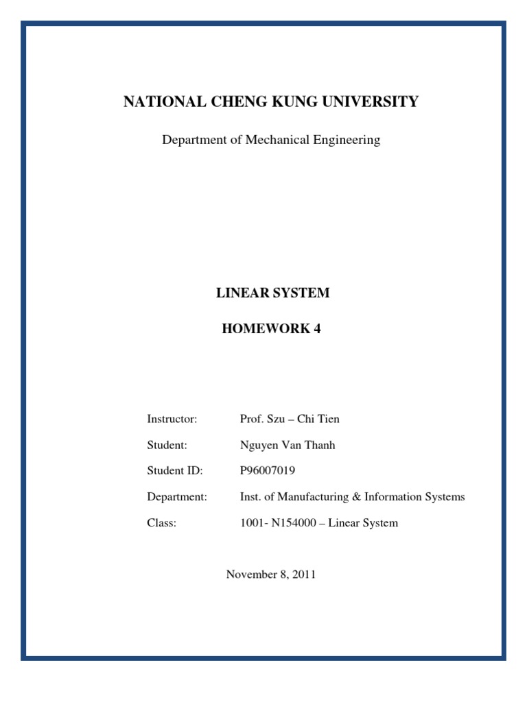 Linear System Theory: Controllable, Uncontrollable, Observable and ...