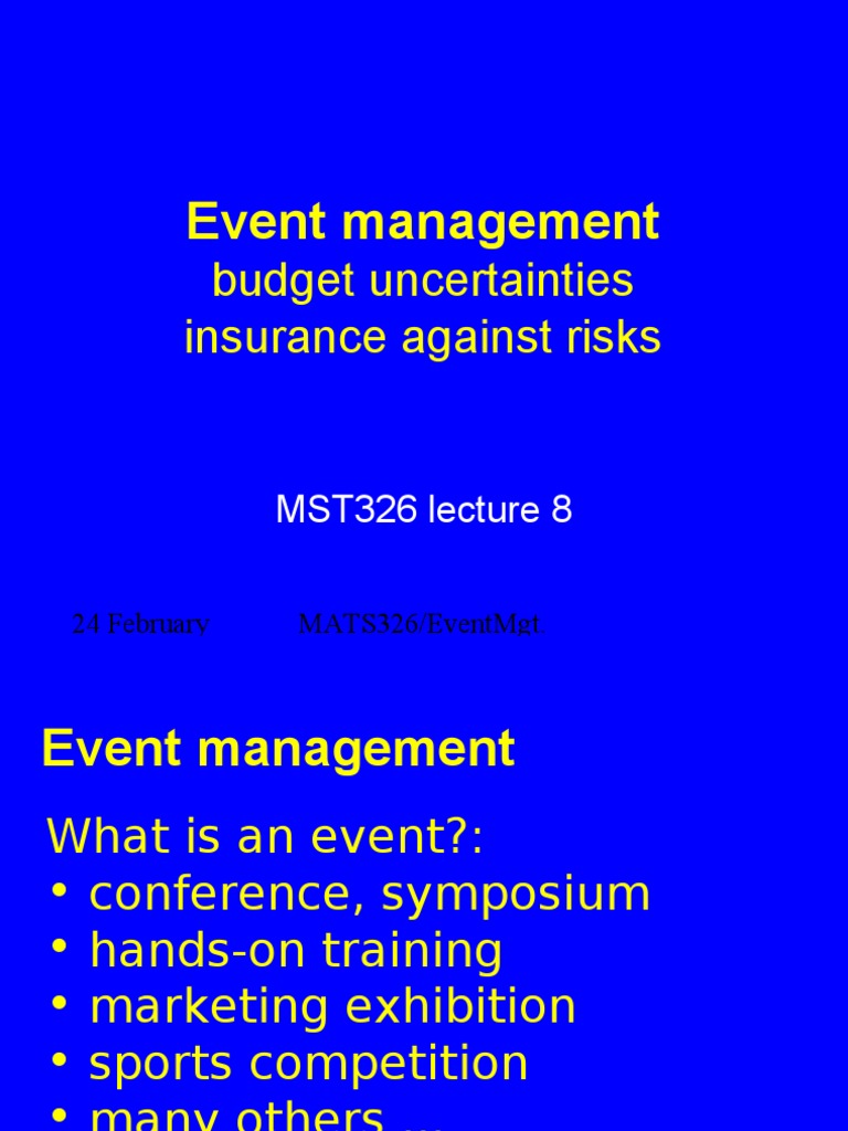 Managing Risks and Uncertainties in Event Planning Through Budgeting ...