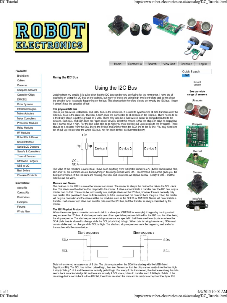 I2C Tutorial PDF | PDF | Electronic Engineering | Areas Of Computer Science