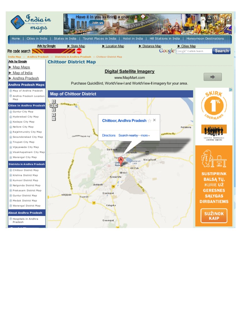 Chittoor District Map | PDF | South India | Nature