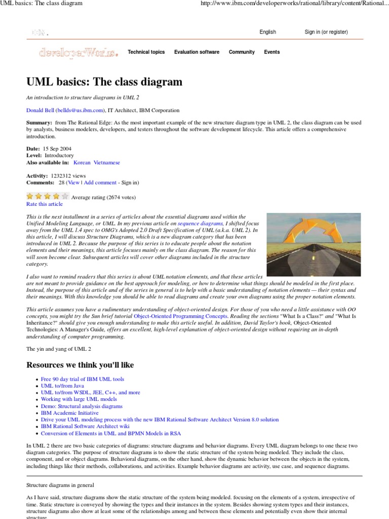 Uml Basics The Class Diagram Pdf Unified Modeling Language Class Computer Programming