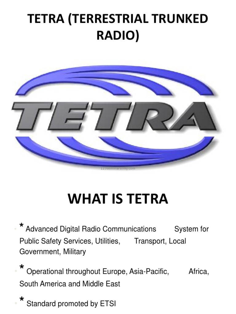 Overview of TETRA Radio Systems | PDF | Digital Technology | Electronic ...