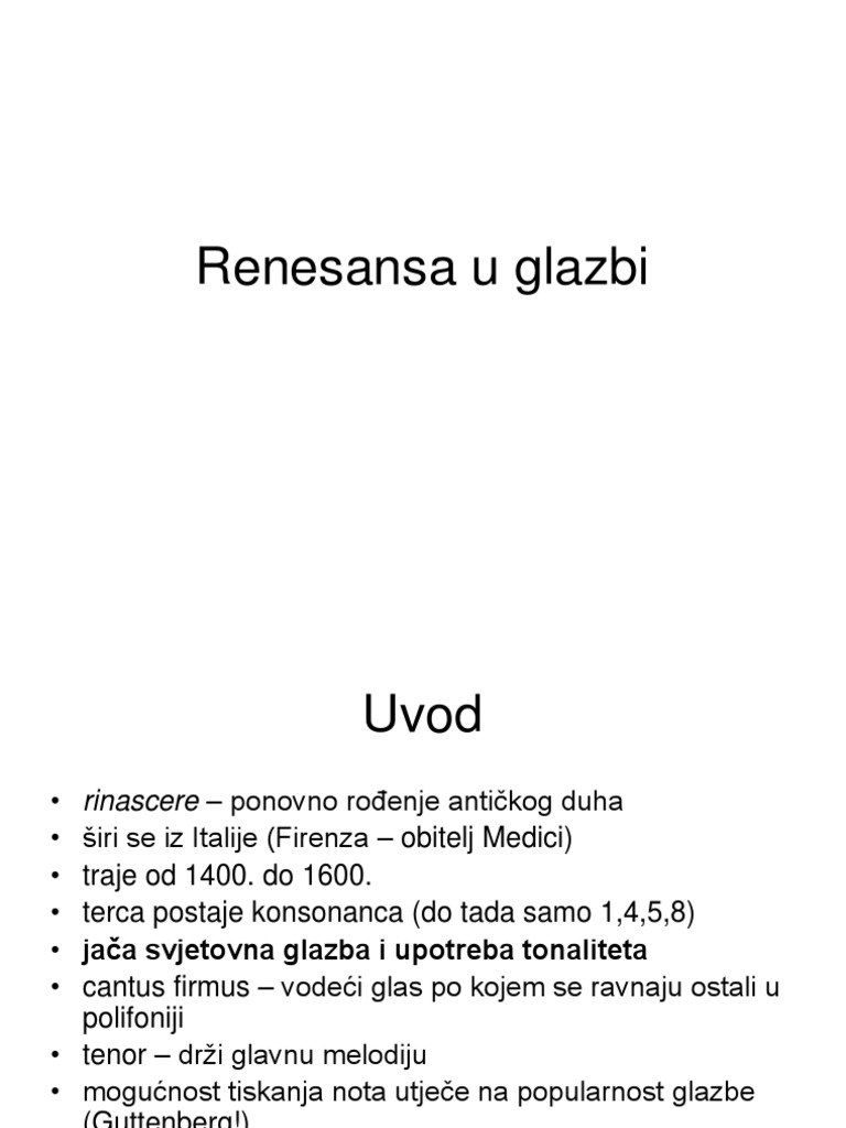 Renesansa U Glazbi | PDF