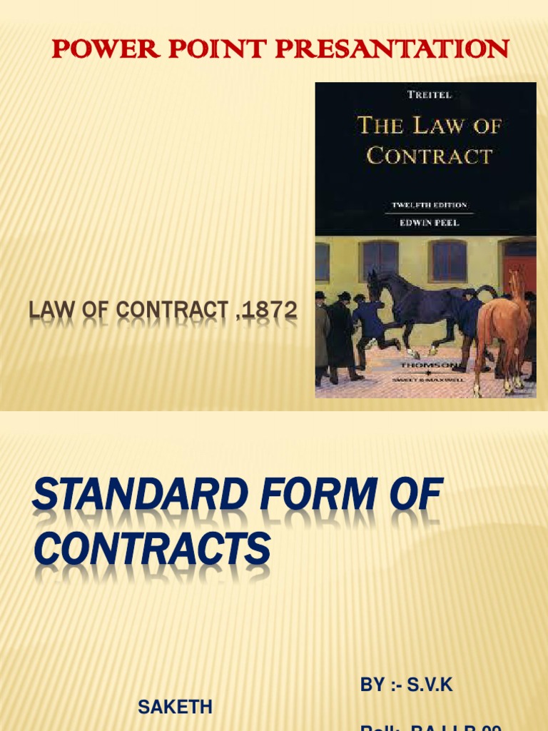 Understanding Standard Form Contracts | PDF