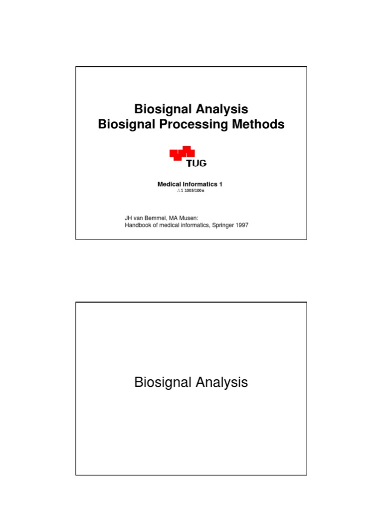 Biosignal Analysis Biosignal Processing Methods | PDF