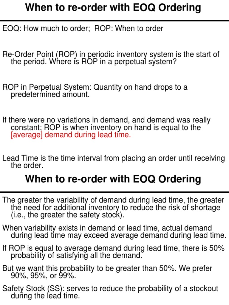 (Average) Demand During Lead Time | PDF | Normal Distribution ...