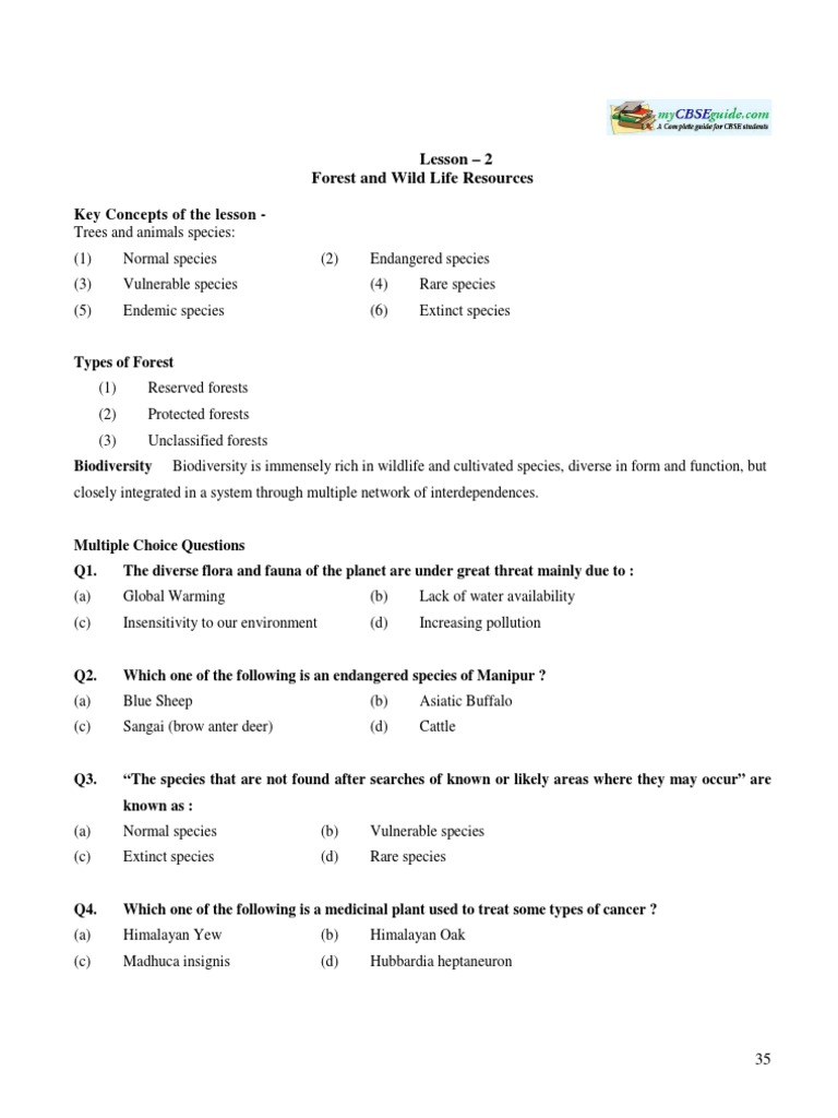 Wildlife Conservation and Forest Types | PDF | Wildlife | Forests