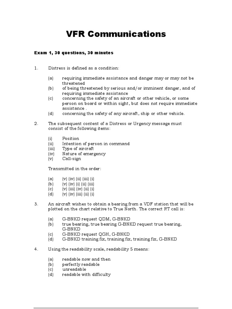 Communications VFR 1 | Transponder (Aeronautics) | Visual Flight Rules