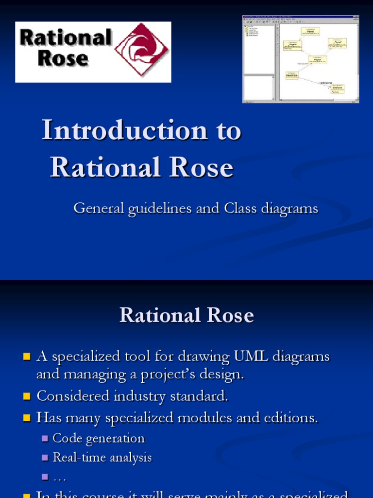 Introduction To Rational Rose: General Guidelines and Class Diagrams ...