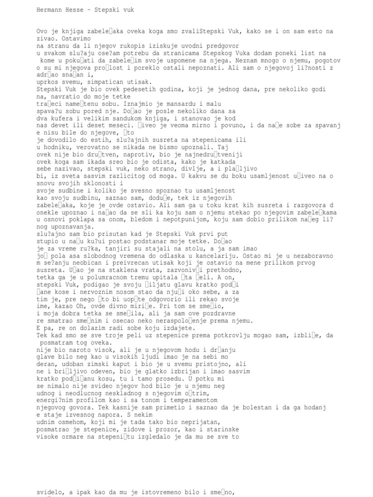 Hermann Hesse - Stepski Vuk | PDF