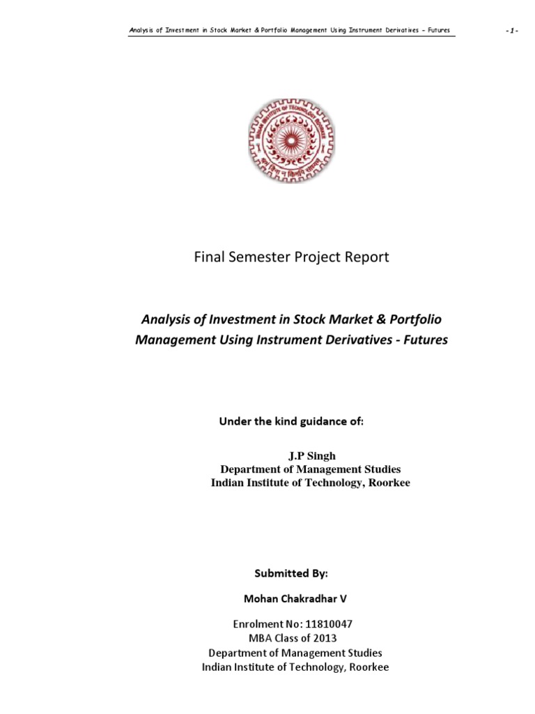 Project Report On Portfolio Management | PDF | Securities (Finance ...