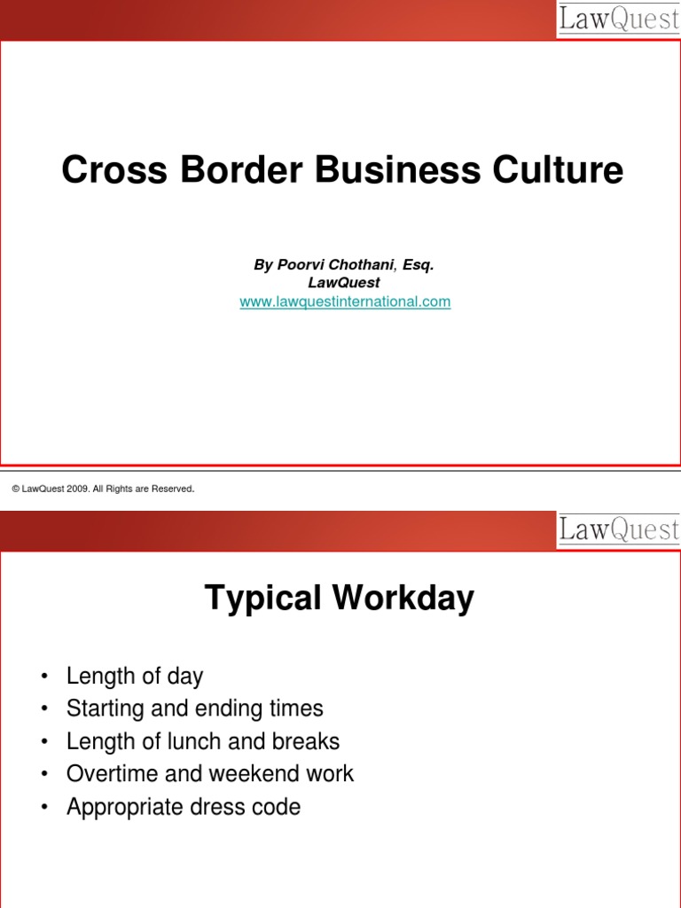 Cross Border Business Culture | PDF | Etiquette | Lunch