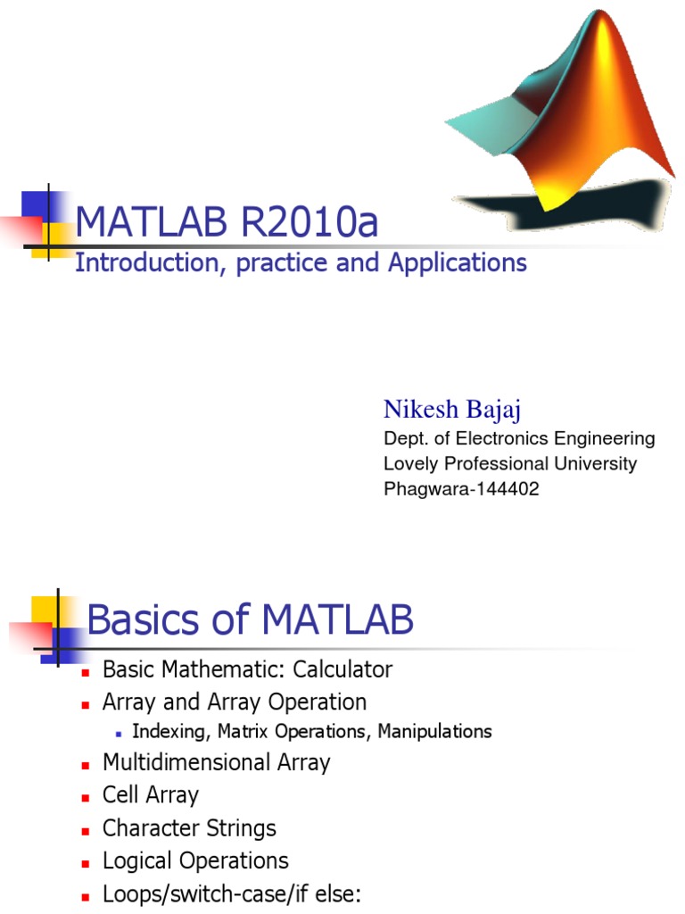 Basics of MATLAB 1 | PDF | Matlab | Array Data Type