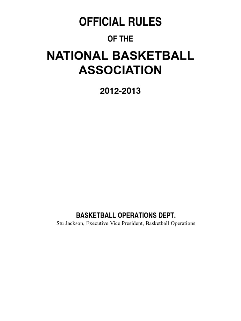 2012-13 NBA Rule Book | PDF | Referee | Sports Rules And Regulations