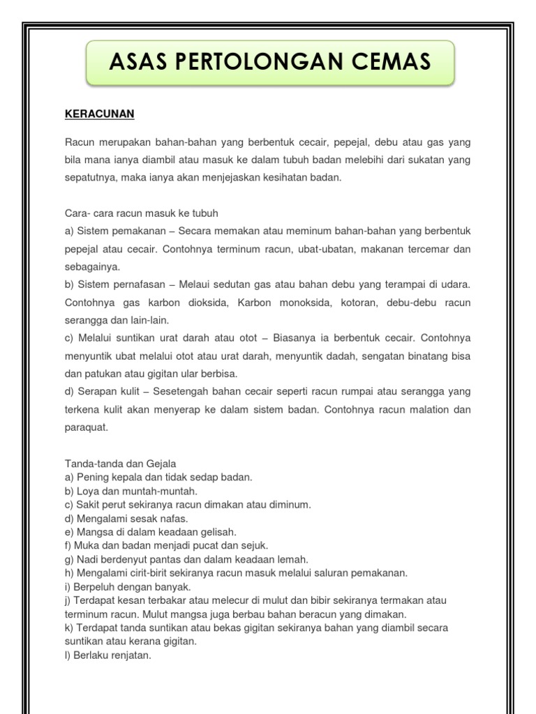 Asas Pertolongan Cemas | PDF